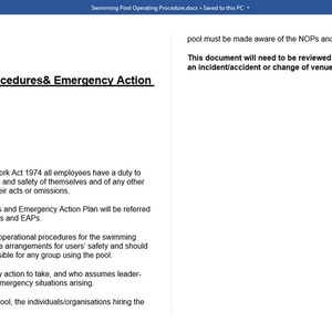 Swimming Pool Operating Procedure, Word Doc, Word Template - Etsy