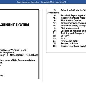 Safety Management System Template, Overview, Information, Guidance ...