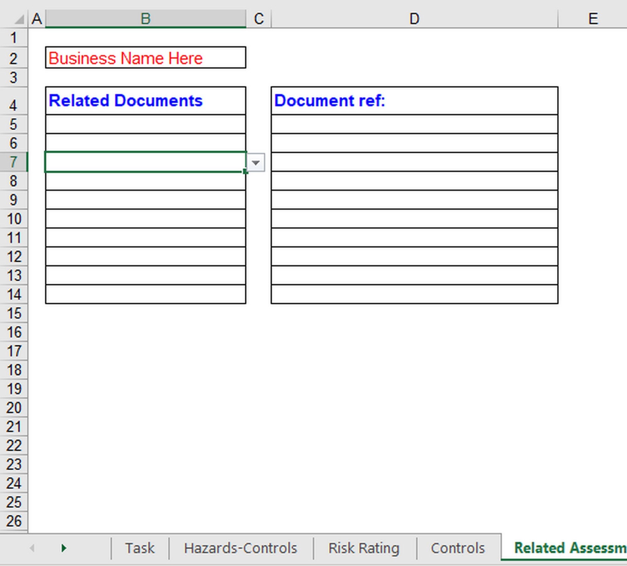 Risk Assessment Template | Business Templates | Excel Templates | Risk ...