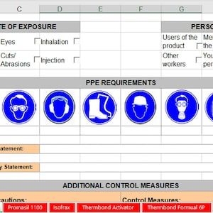 COSHH Assessment Template | Business Templates | Excel Templates ...