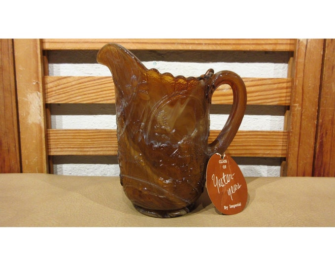 Imperial End of Day Caramel Slag Glass Pitcher Dutch Windmill - Etsy