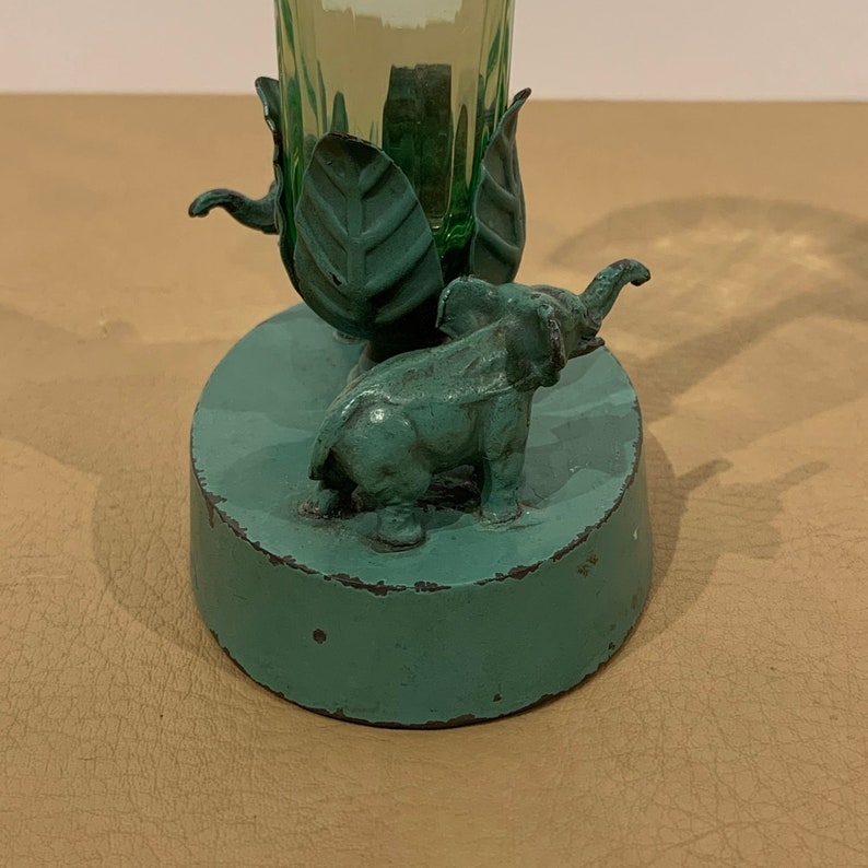 Rare Art Deco Crescent Art Metal Works Elephants Bud Vase With - Etsy