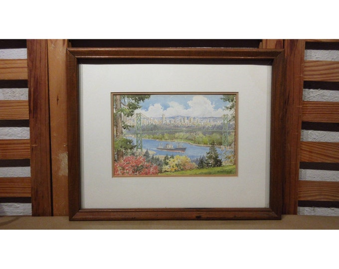 Artist Edward Goodall 1909-1982 lions Gate Bridge From West Vancouver ...