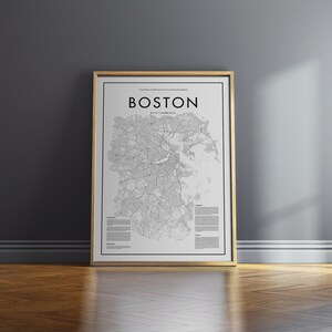 Boston High Quality Map Print Boston Map Poster Boston Wall - Etsy