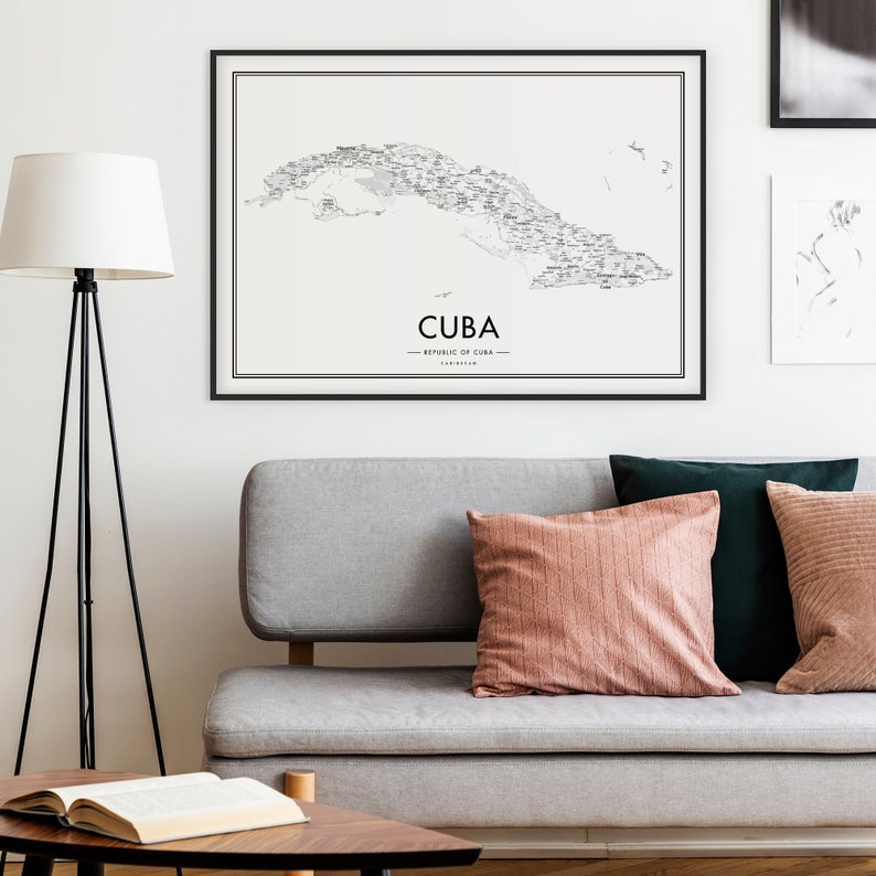 Cuba Map Poster Cuba Map Havana Map Black & White - Etsy