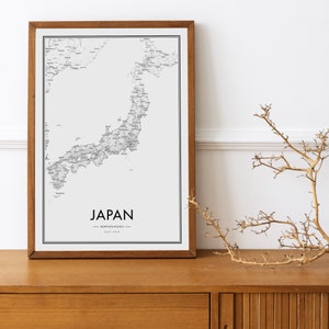Japan High Quality Map Poster Detailed Japan Map With Cities - Etsy
