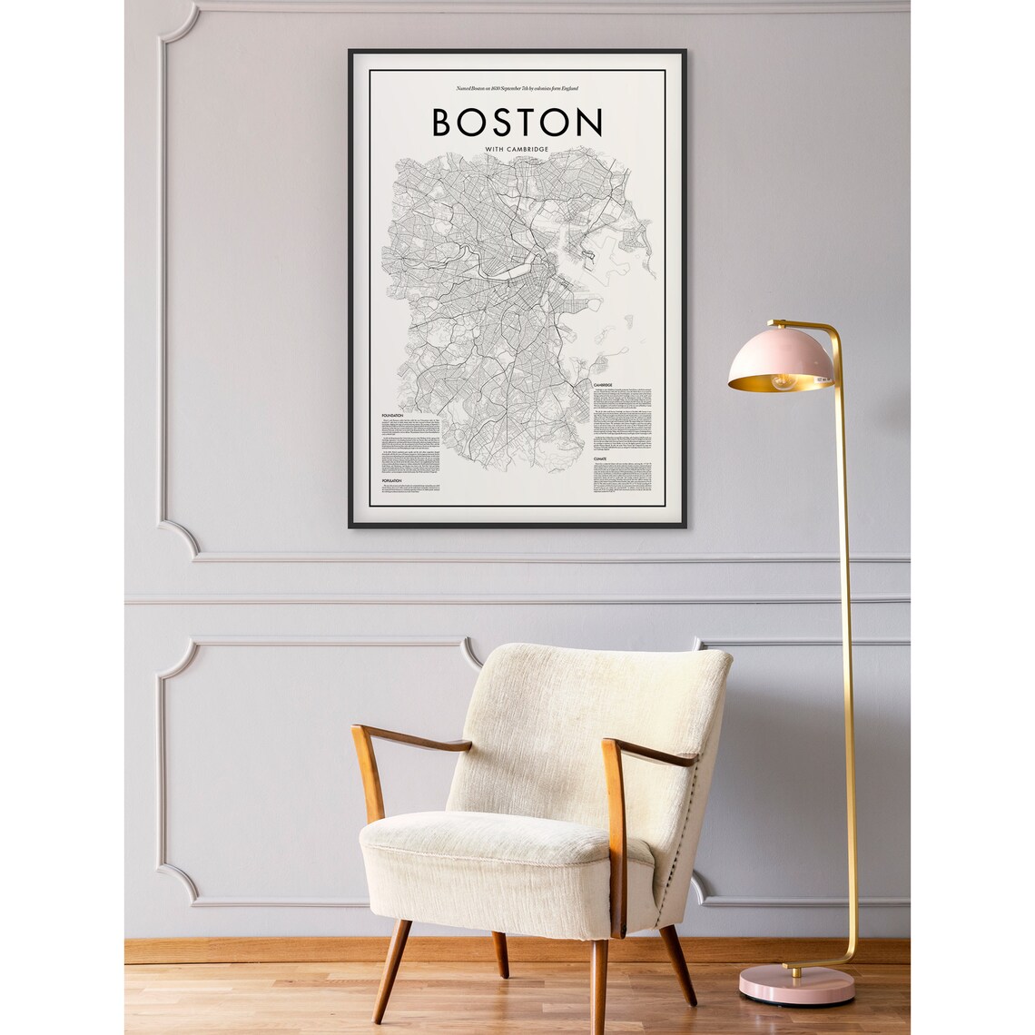Boston High Quality Map Print Boston Map Poster Boston Wall | Etsy