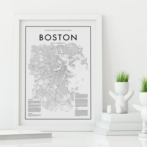 Boston High Quality Map Print Boston Map Poster Boston Wall - Etsy