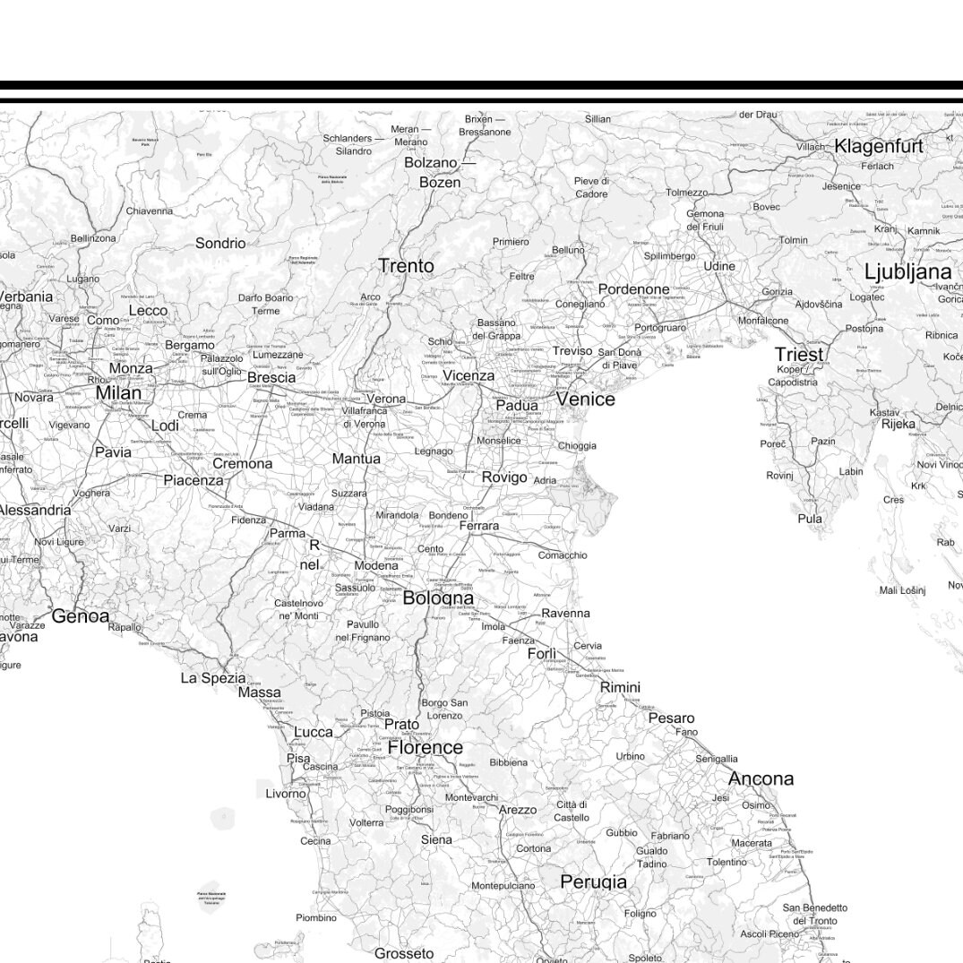 Italian peninsula and italy map