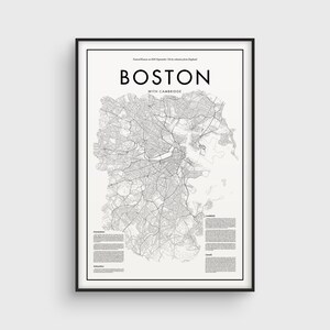 Boston High Quality Map Print Boston Map Poster Boston Wall - Etsy