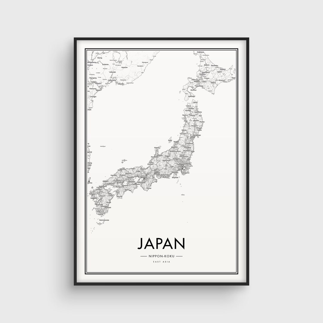 Japan High Quality Map Poster Detailed Japan Map With Cities - Etsy