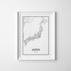 Japan High Quality Map Poster Detailed Japan Map With Cities - Etsy