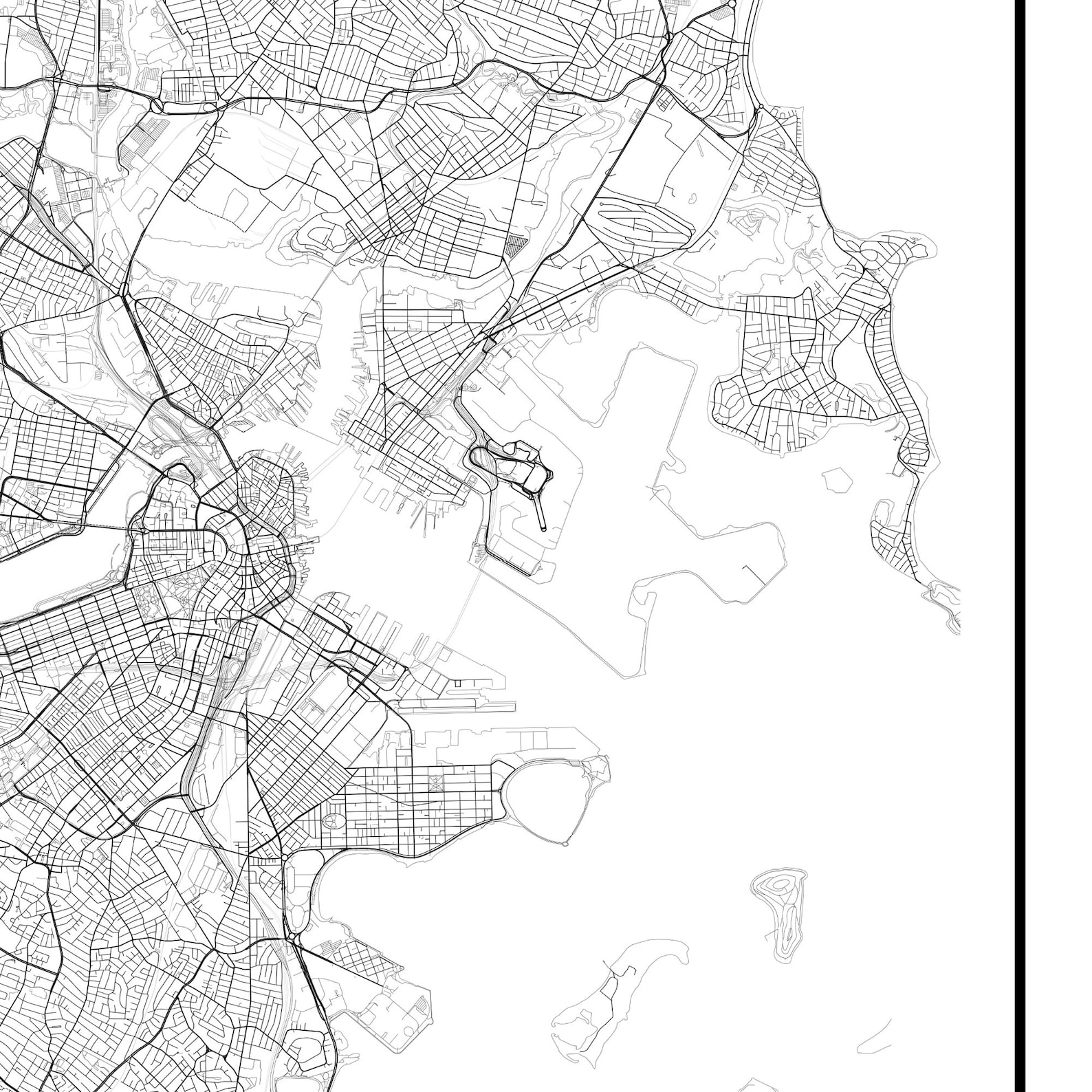 Boston High Quality Map Print Boston Map Poster Boston Wall - Etsy