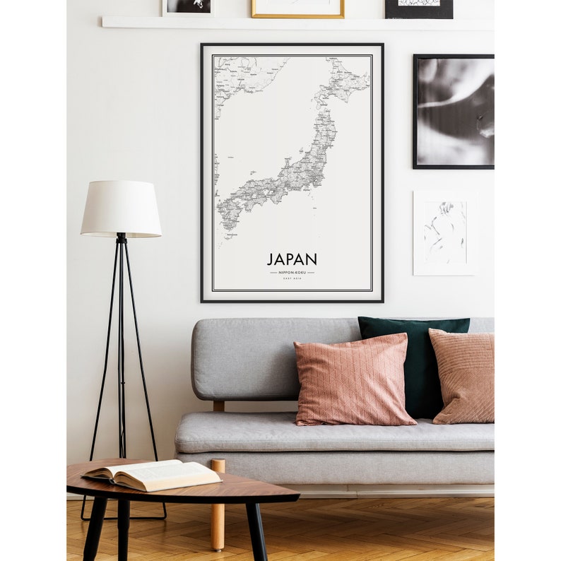Japan High Quality Map Poster Detailed Japan Map With Cities - Etsy