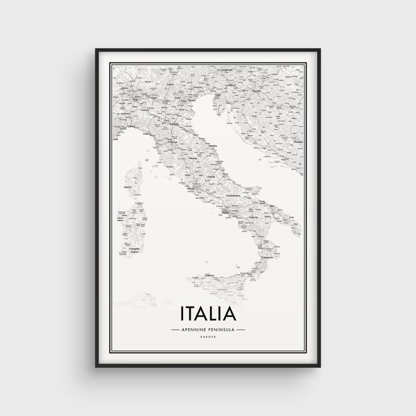 Italy Map - Etsy