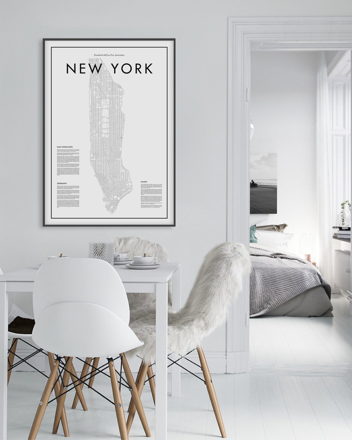 New York Map Print Printable New York Map Poster Digital - Etsy