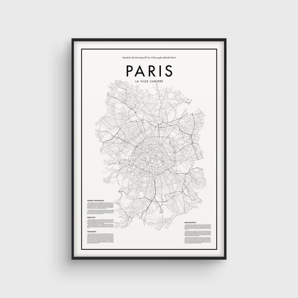 Map of Paris - Etsy