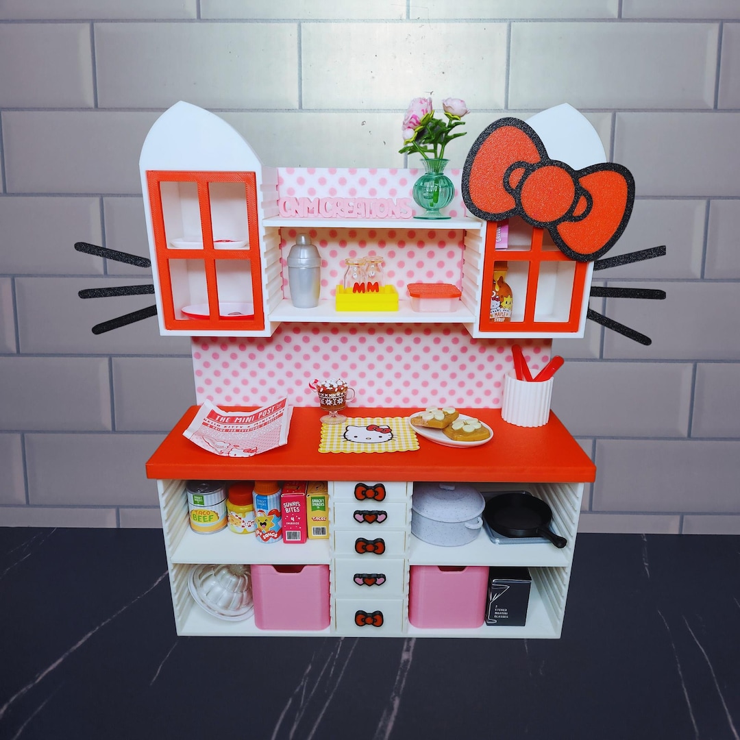 1:6 Happy Kitty Kitchen Counter | Miniature Furniture | Mini Kitchen ...
