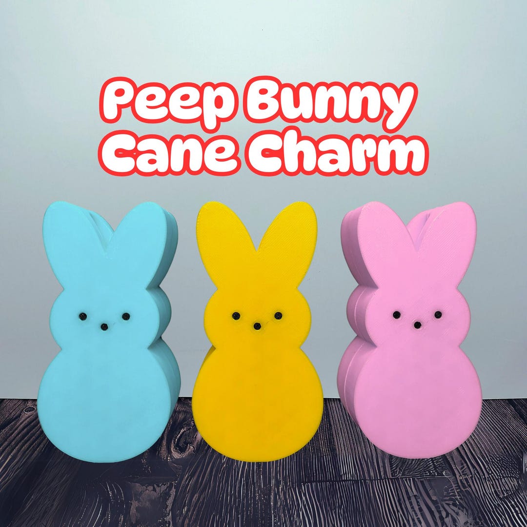 Peep Bunny Cane Charm Easter Cane Accessories 3D Printed Magnetic Cane ...