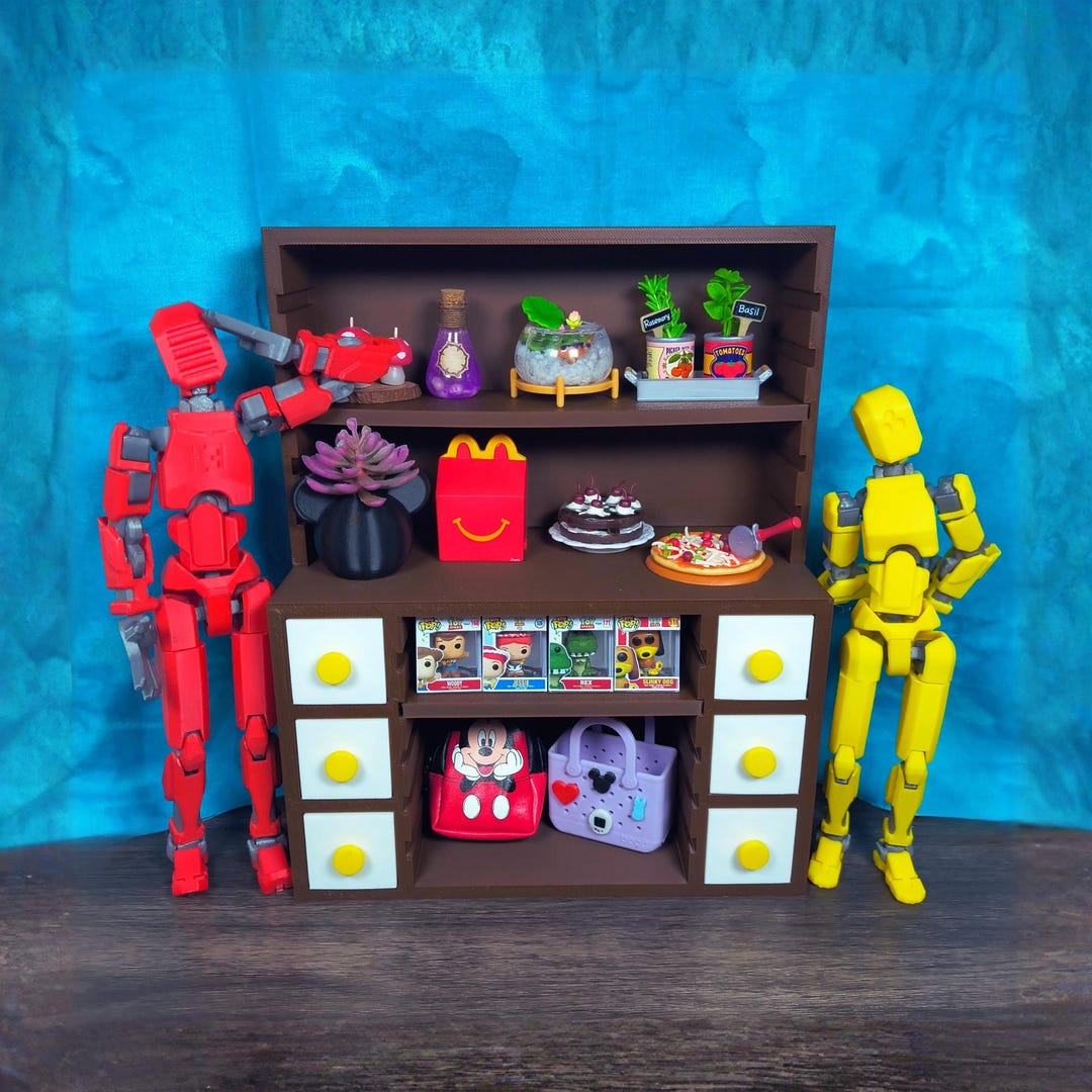 3D Printed Miniature Display Shelf With Drawers: Miniverse Compatible ...