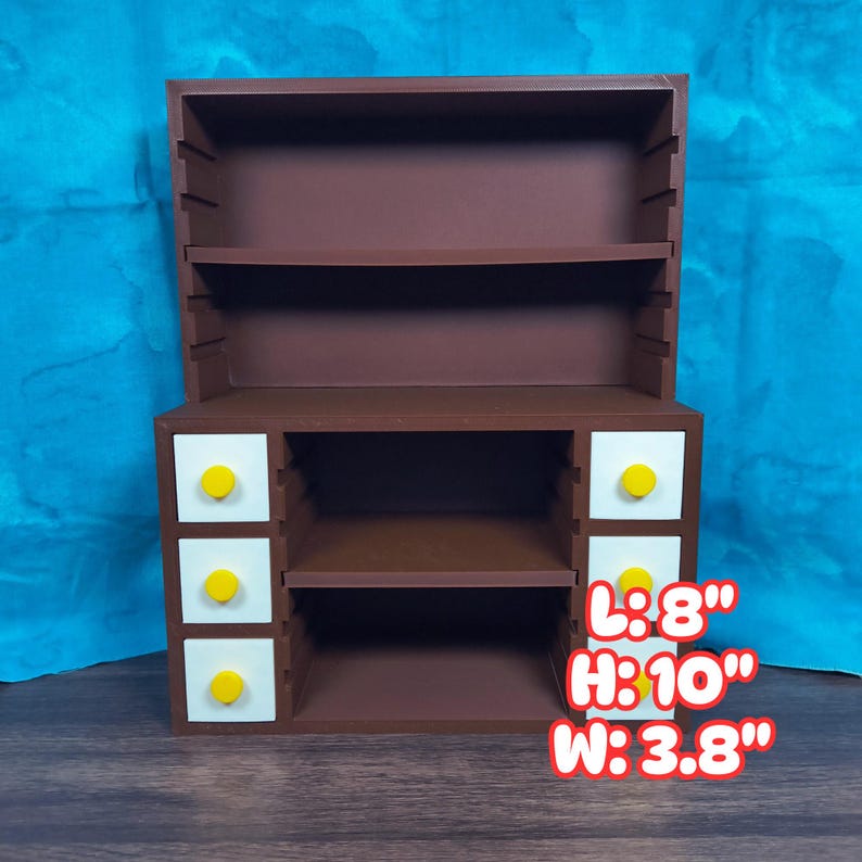 3D Printed Miniature Display Shelf With Drawers: Miniverse Compatible ...