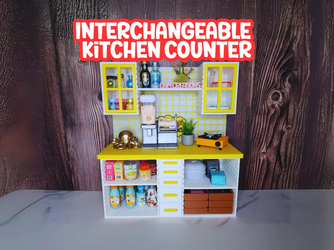 Interchangeable Miniature Kitchen Counter: 3D Printed Dollhouse ...