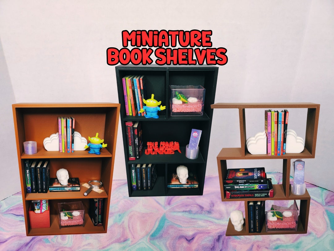 Miniature Bookshelves for Mini Books Decorative Shelving for Miniature ...