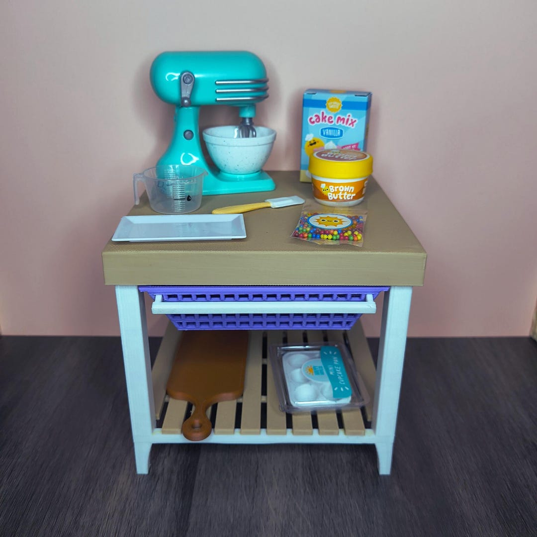 1:6 Prep Table Butcher Block | Kitchen Island | Mini Furniture ...