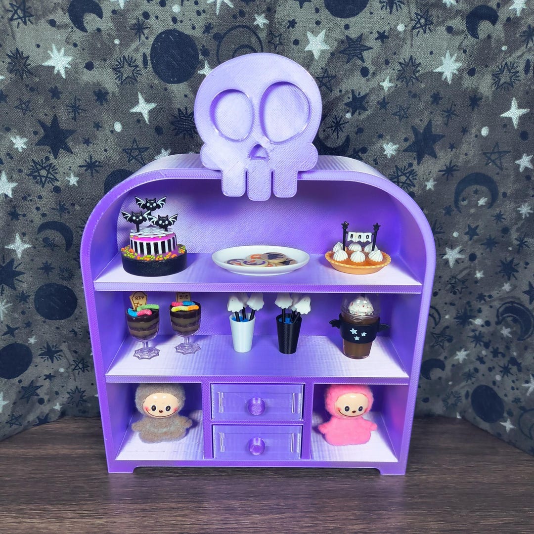 1:6 Scale Skull Shelf With Drawers - Gothic Miniature Furniture - Etsy UK
