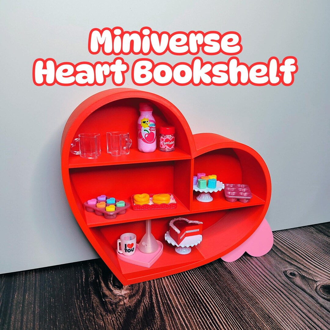 1:6 Heart Shaped Bookshelf | Miniature Furniture | Mini Furniture ...