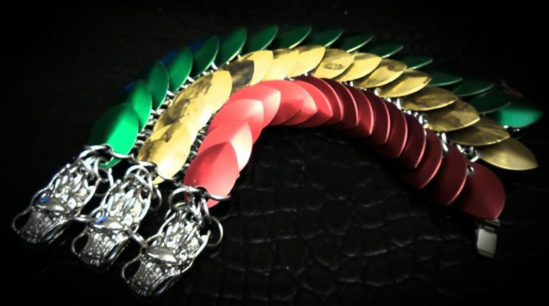 Mother of Dragons, Chainmail and Scale Mail Dragon Cuff Bracelet - Etsy