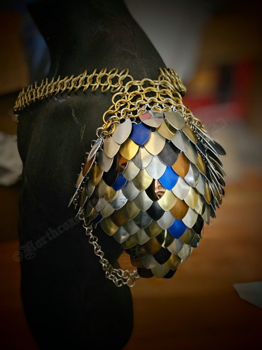 Custom Made Scale Mail Fashion Cosplay LARP Single Shoulder Pauldron - Etsy