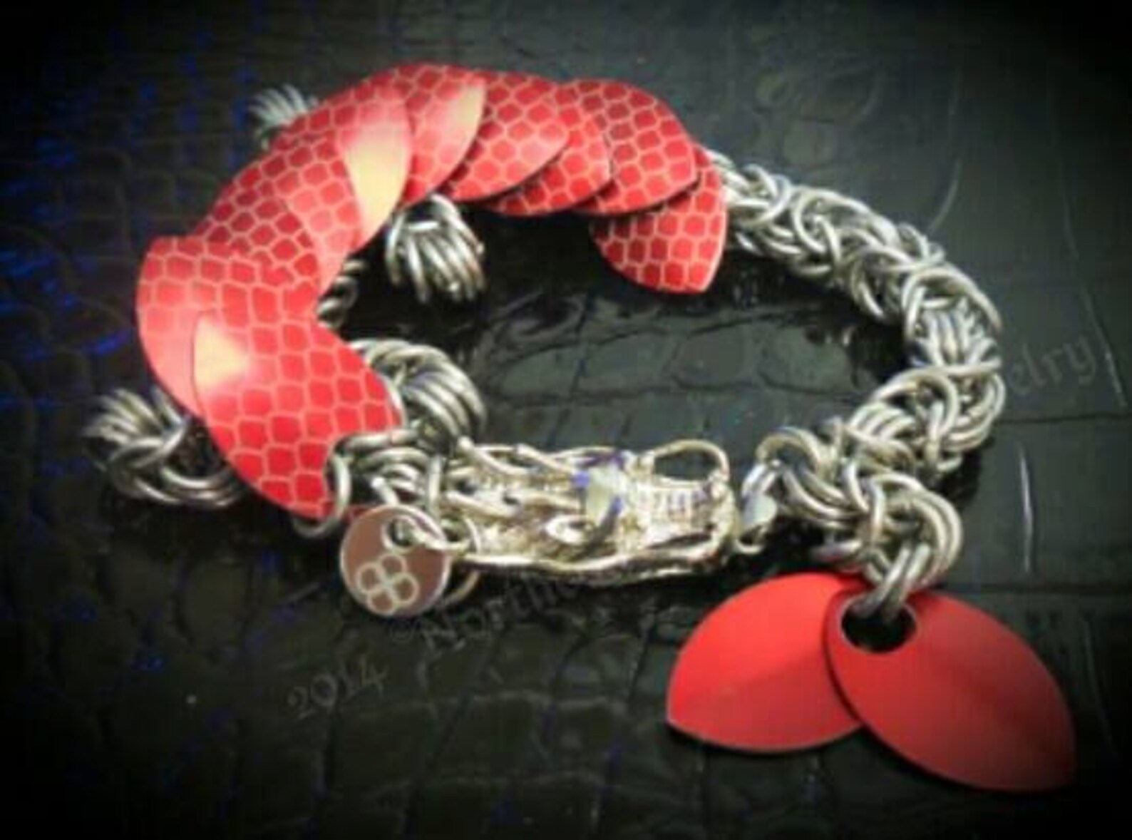 Etched Scale Chain Maille Baby Dragon Bracelet toddler Style | Etsy