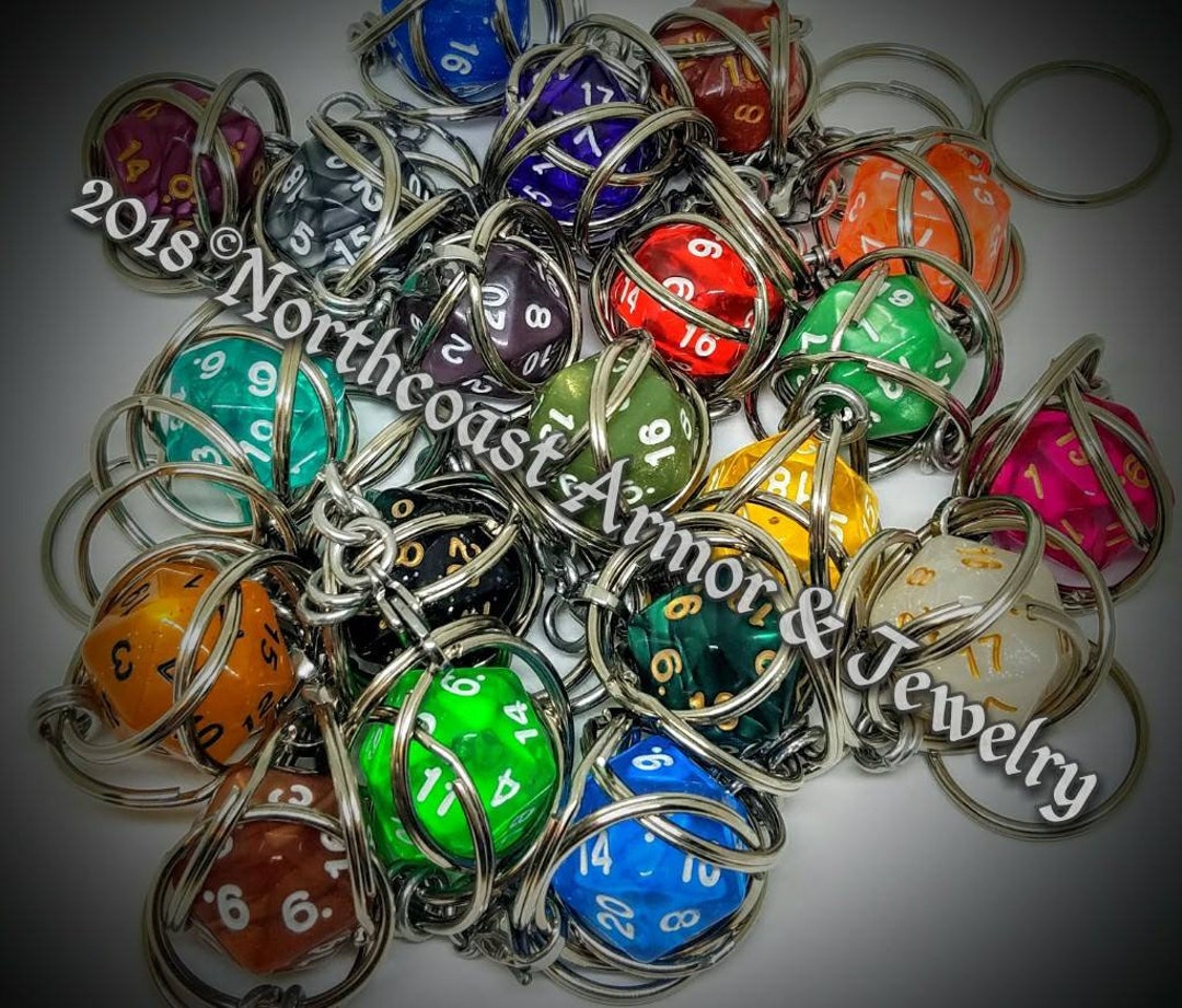 D20 DND Polyhedral Dice Capture Keychain - Etsy