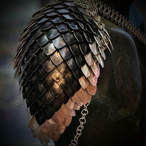 Custom Made Scale Mail Fashion Cosplay LARP Single Shoulder Pauldron ...