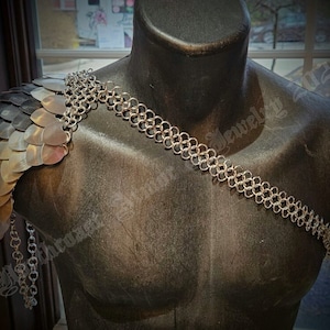 Custom Made Scale Mail Fashion Cosplay LARP Single Shoulder Pauldron ...