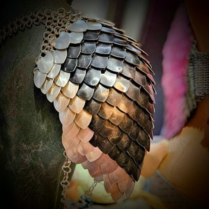 Custom Made Scale Mail Fashion Cosplay LARP Single Shoulder Pauldron ...