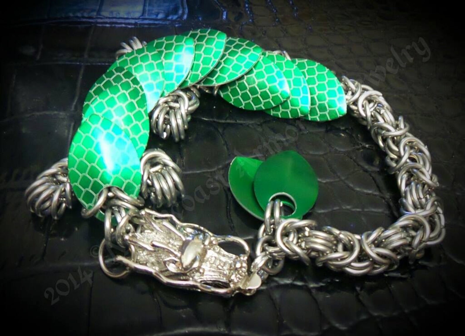 Etched Scale Chain Maille Baby Dragon Bracelet toddler Style | Etsy