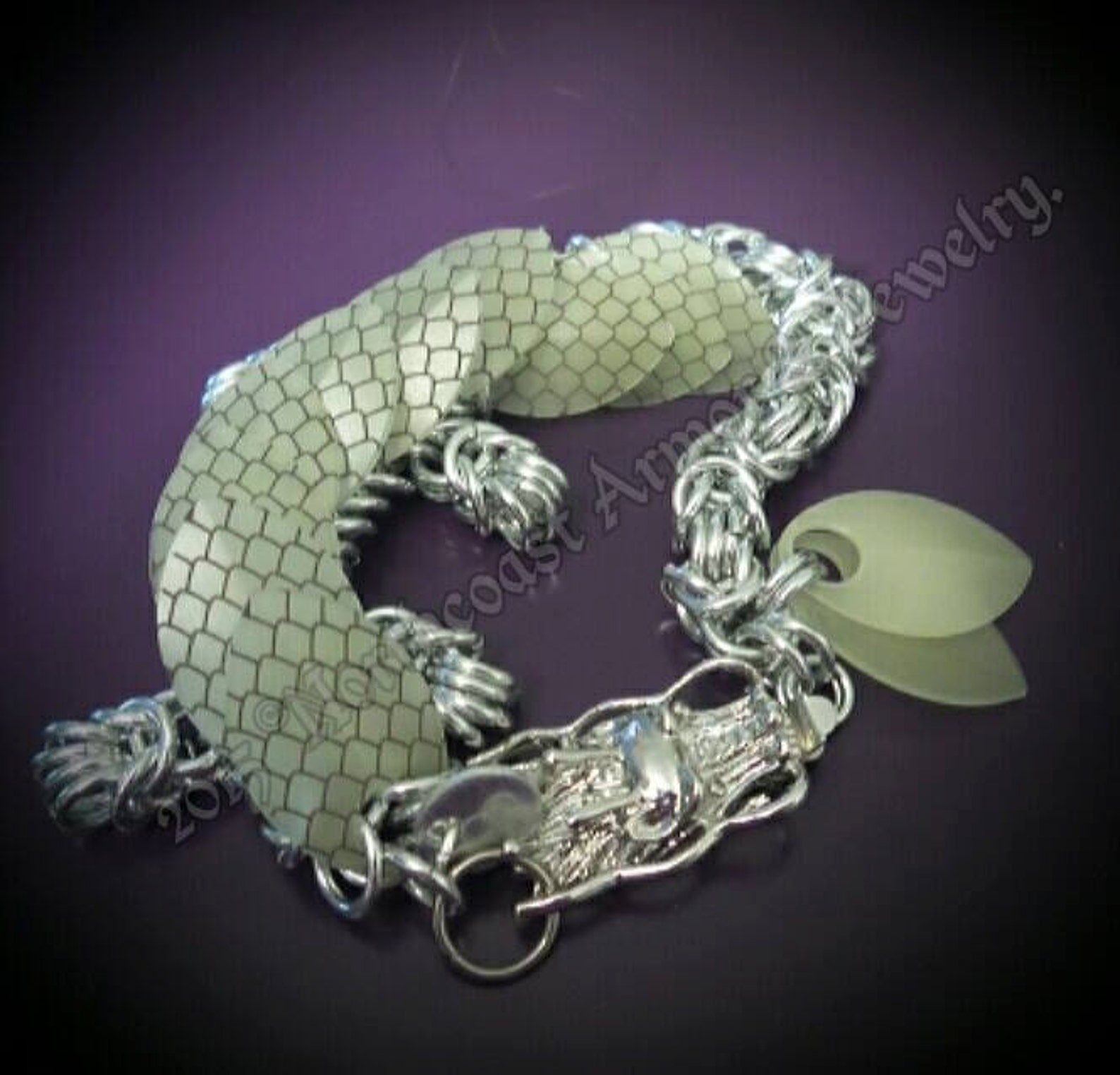 Etched Scale Chain Maille Baby Dragon Bracelet toddler Style | Etsy