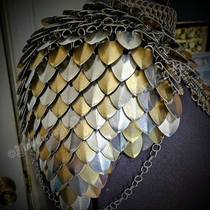 Custom Made Scale Mail Fashion Cosplay LARP Single Shoulder Pauldron ...