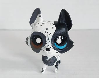 VTG RARE Authentic Littlest Pet Shop LPS #67 Grey Collie Dog, Blue Eyes ...