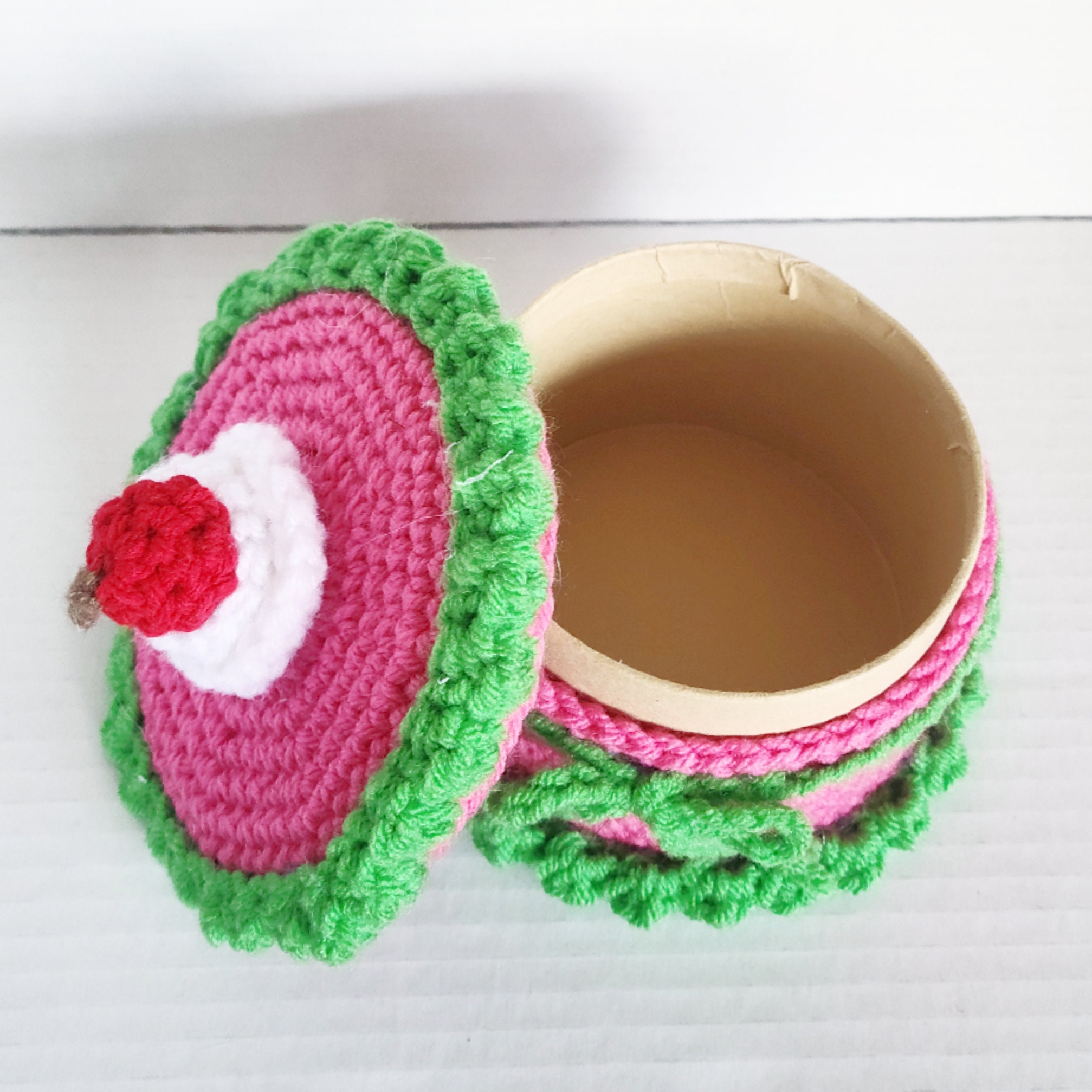 Crochet Cake Box Pink Cake Box Green Cake Box Cake Trinket - Etsy