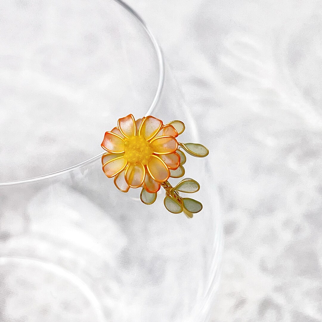 Handmade Little Orange Daisy Flower Ring - Etsy