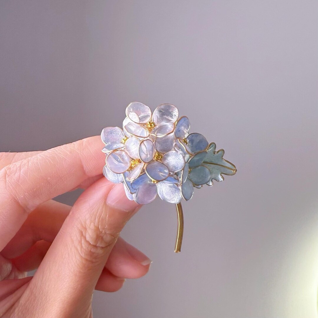Handmade Blue Hydrangeas Flower Bouquet Brooch and Hair Clip - Etsy