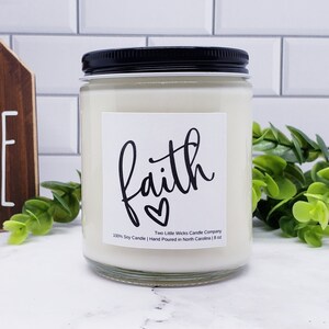 FAITH Soy Candle Religious Candle Gift Baptism Candle Gift Baptism Gift ...