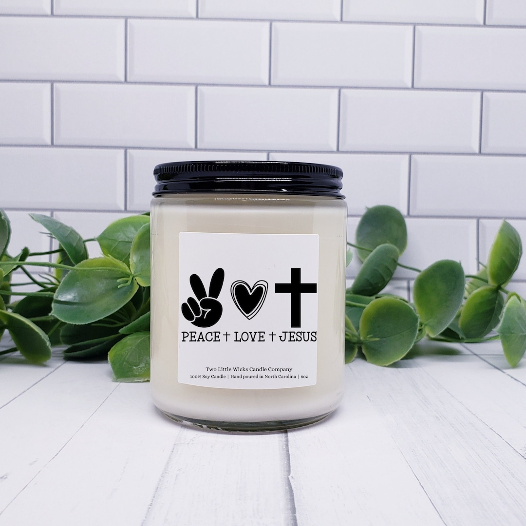 Peace Love Jesus, Christian Candles, Christian Gifts, Jesus Lover Gifts ...