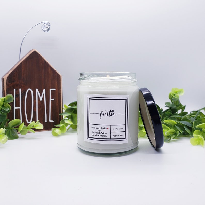 FAITH Soy Candle Religious Candle Gift Baptism Candle Gift | Etsy