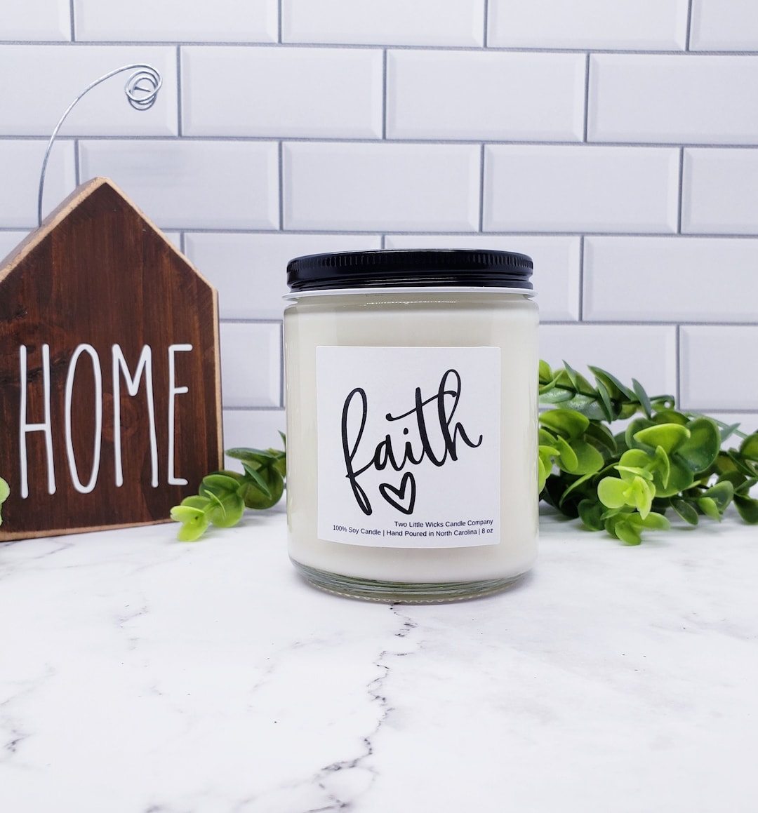 FAITH Soy Candle Religious Candle Gift Baptism Candle Gift Baptism Gift ...