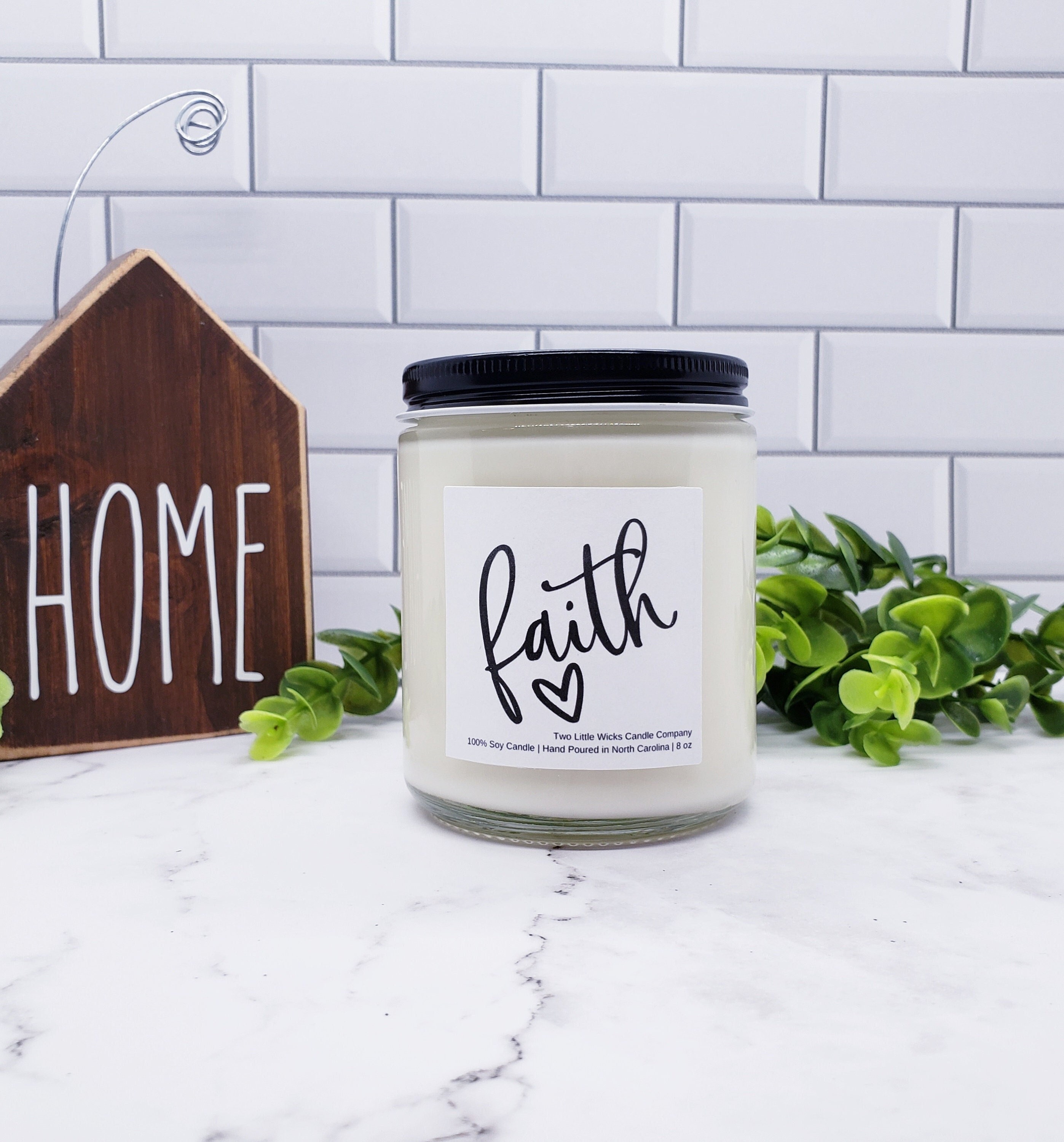 FAITH Soy Candle Religious Candle Gift Baptism Candle Gift | Etsy