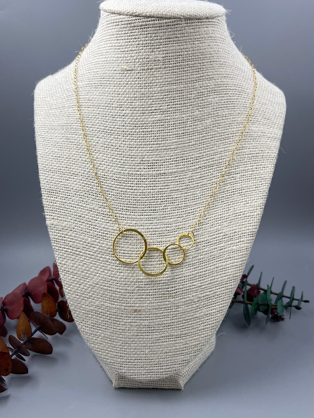 Gold Four Generations Necklace Gift for Mom or Grandmother - Linked ...